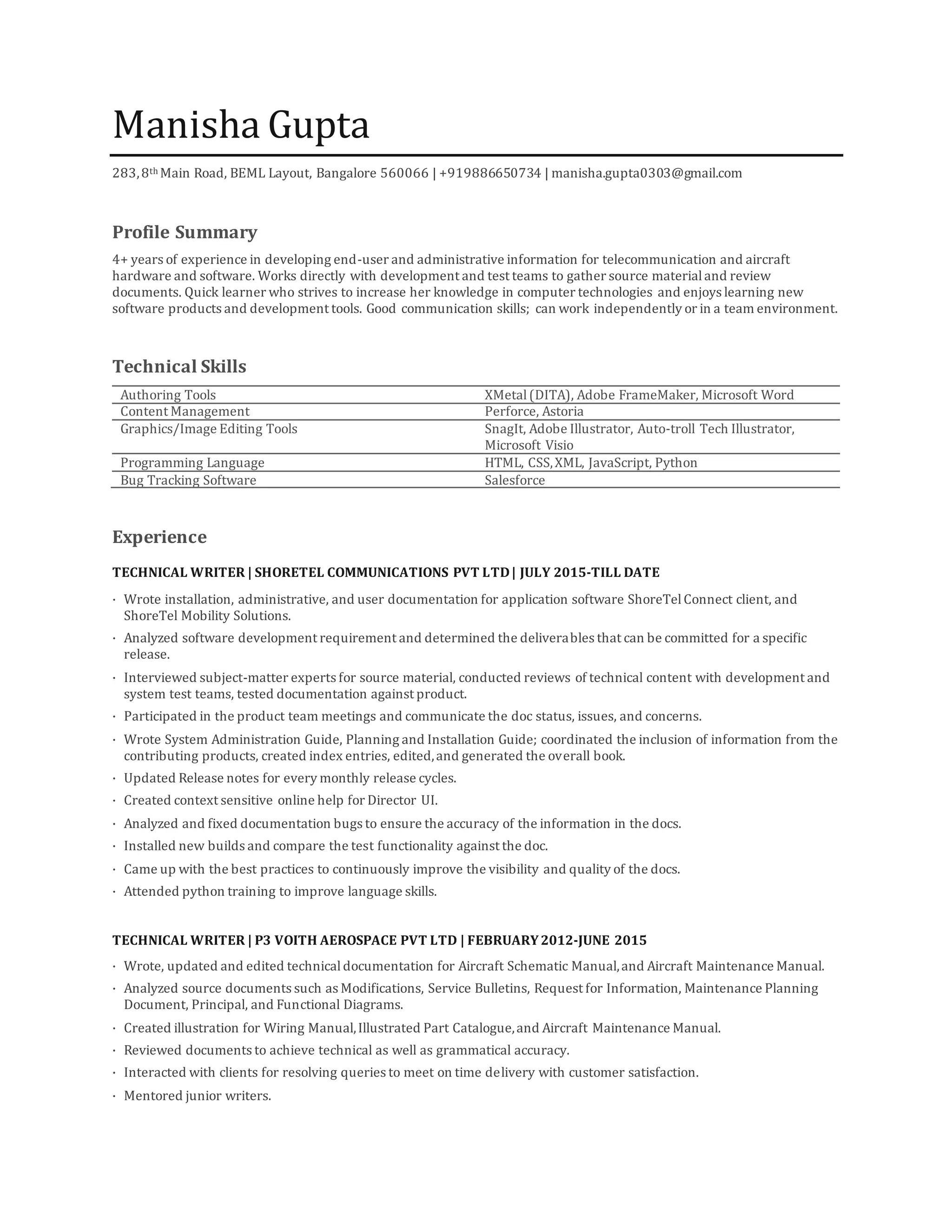 manisha_resume | DOCX | Desktop Publishing | Computer Software and Applications