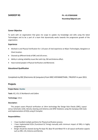 sandeep resume | DOC