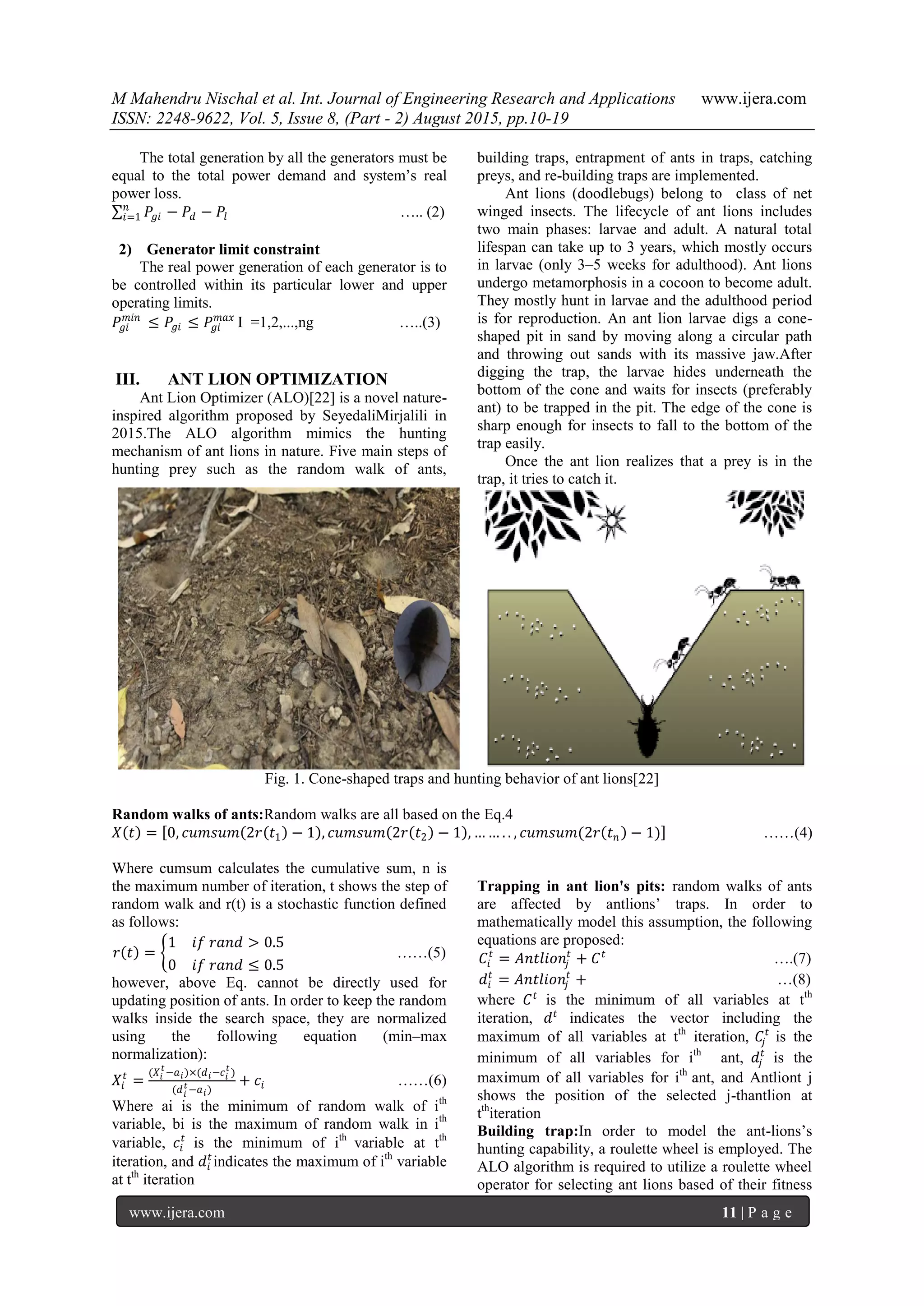 Optimal Load Dispatch Using Ant Lion Optimization Pdf Computer Software And Applications