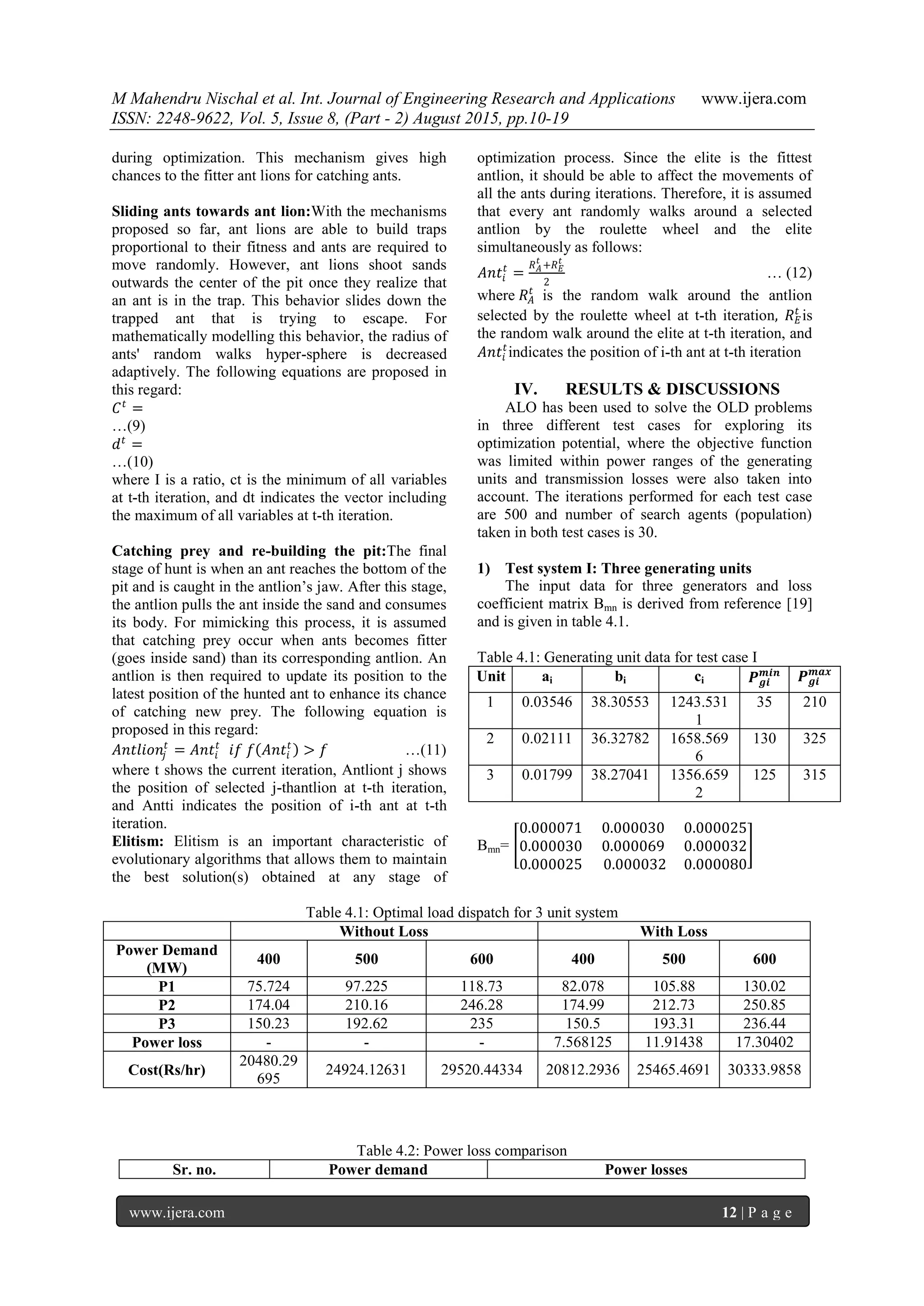Optimal Load Dispatch Using Ant Lion Optimization | PDF