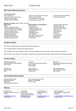 David Fraser CV 2016.3 | PDF