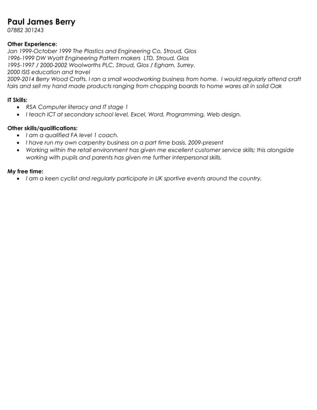 CV Paul Berry1 | PDF