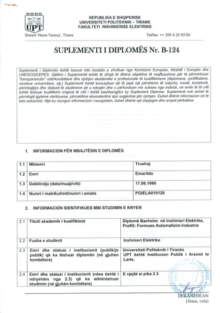 diploma dhe suplementi bachelor | PDF