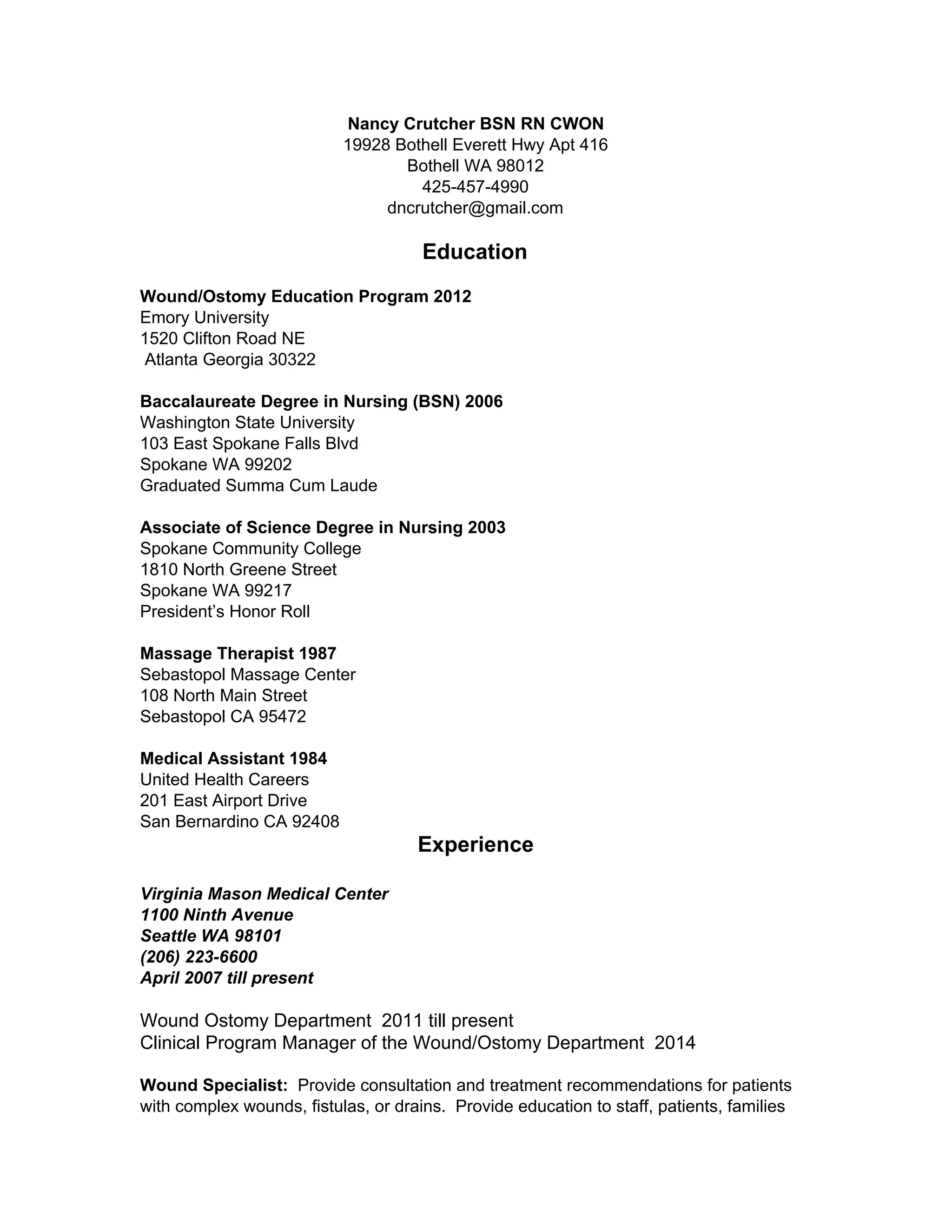 NancyCrutcherResume | PDF