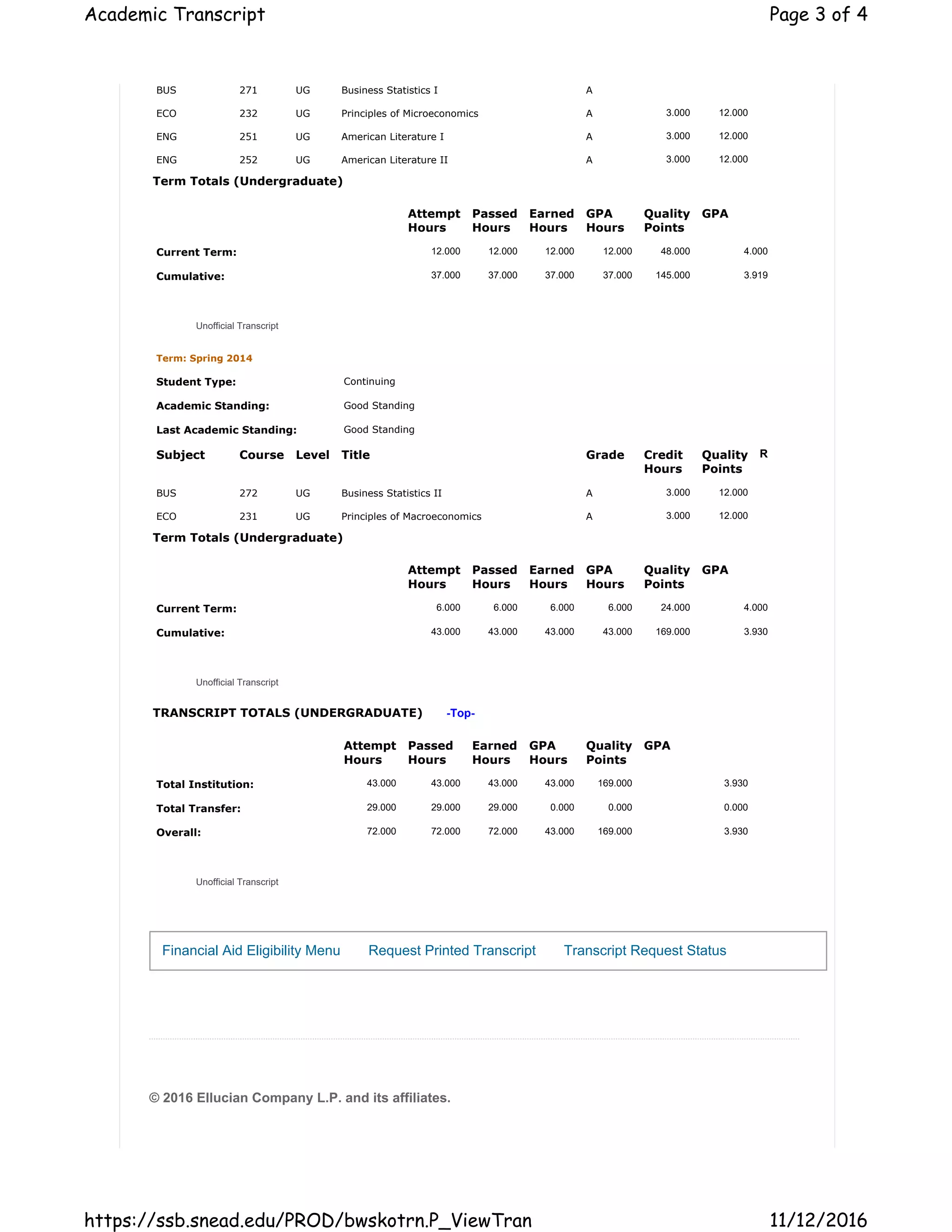 Snead State Transcript | PDF