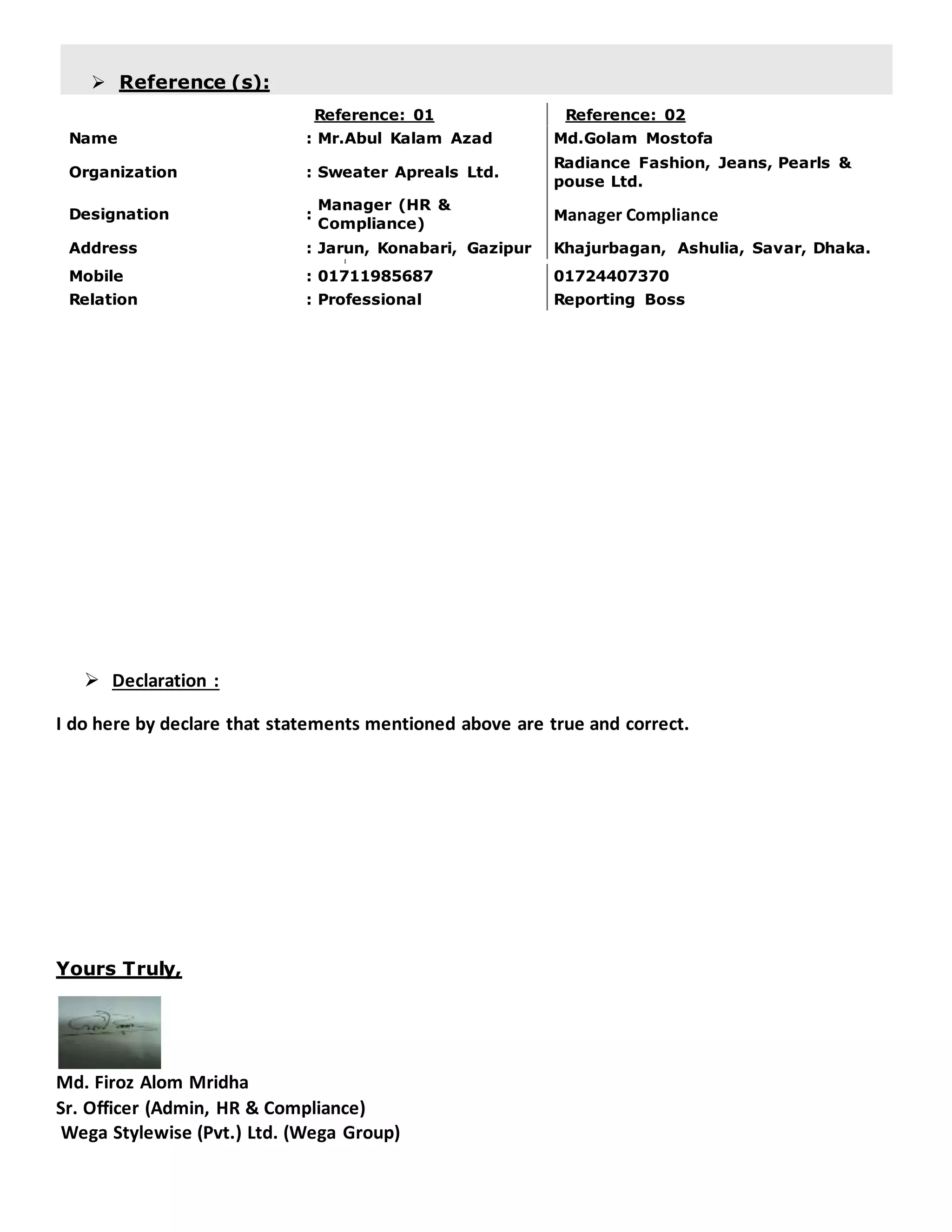 Firoz Alom CV(Officer) | DOCX