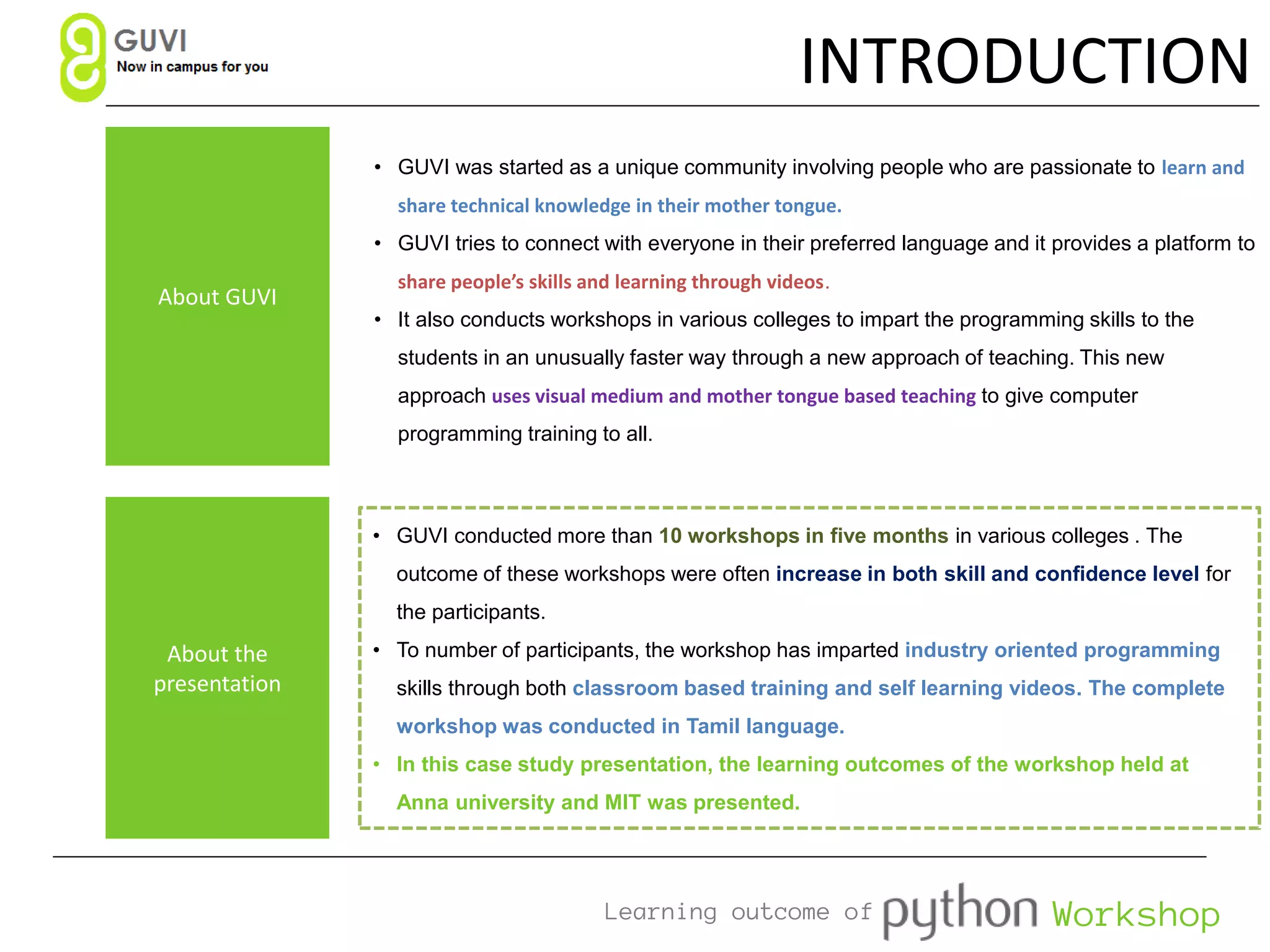 Case study_GUVI_Workshop_Final version | PDF