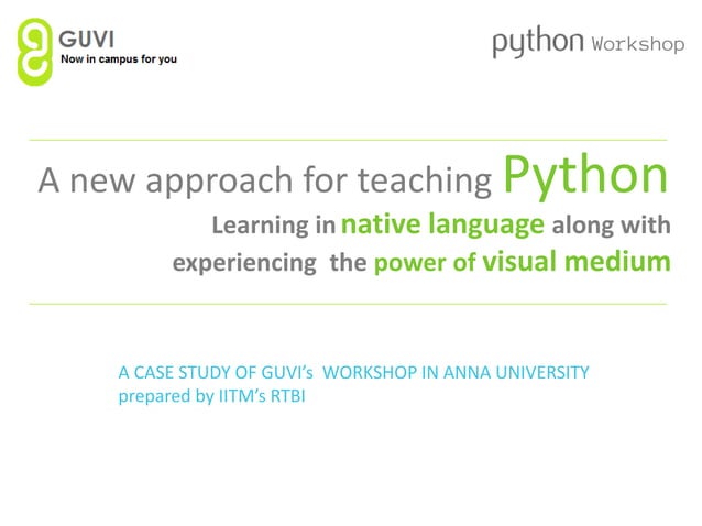Case study_GUVI_Workshop_Final version | PDF