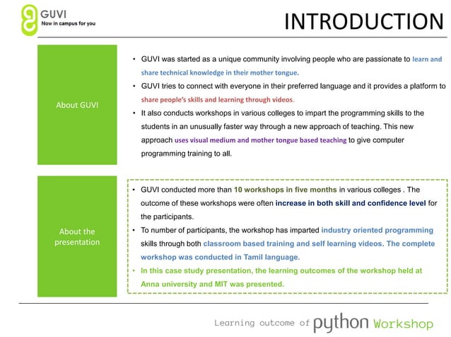 Case study_GUVI_Workshop_Final version | PDF