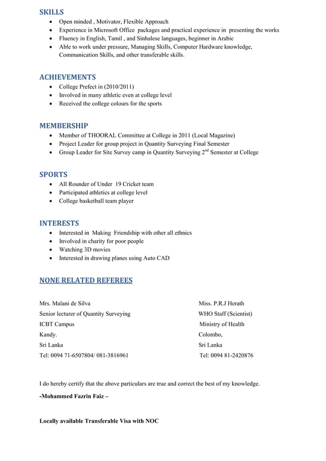 FAZRIN FAIZ CV QS | PDF