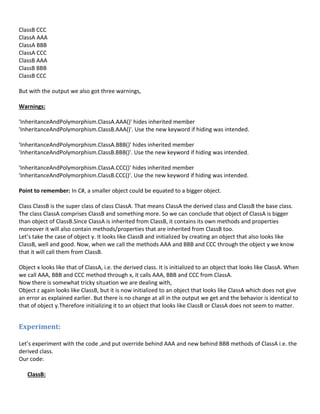 Diving in OOP (Day 3): Polymorphism and Inheritance (Dynamic Binding/Run Time Polymorphism) | PDF