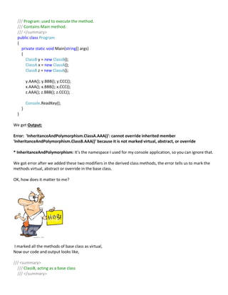 Diving in OOP (Day 3): Polymorphism and Inheritance (Dynamic Binding/Run Time Polymorphism) | PDF