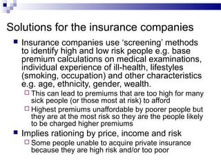 Adverse selection and moral hazard in the finance and supply of health ...