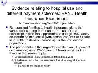 Adverse selection and moral hazard in the finance and supply of health ...