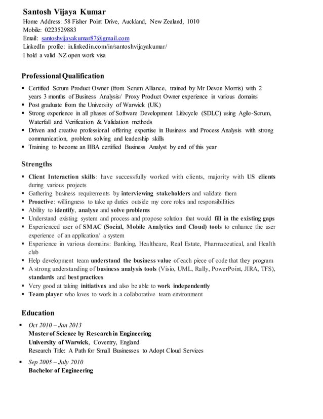 CV_Santosh | DOCX | Operating Systems | Computer Software and Applications