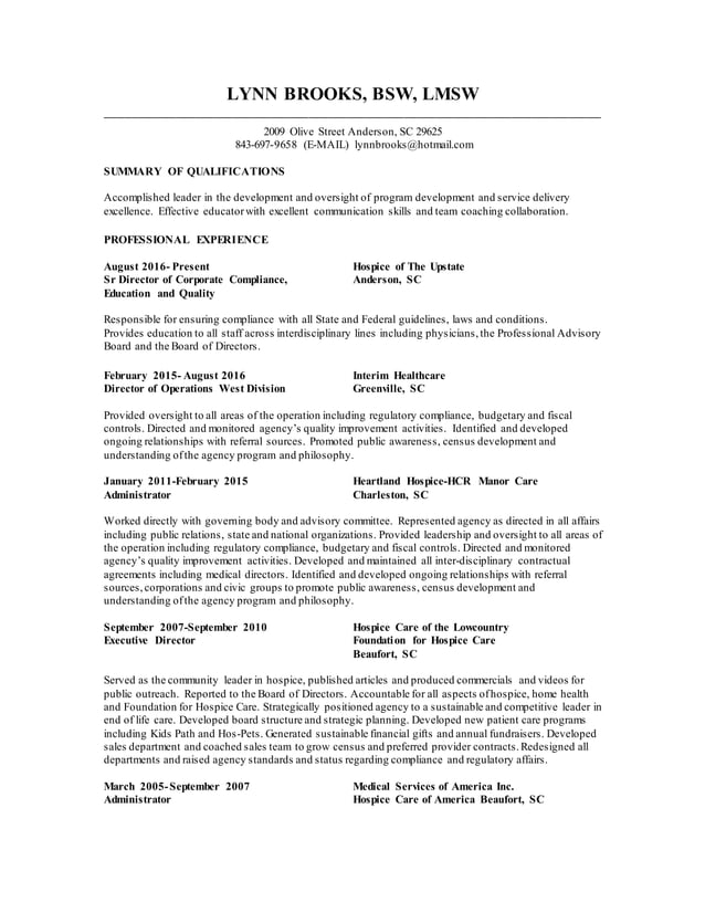 ResumeLynnBrooks102016 | PDF