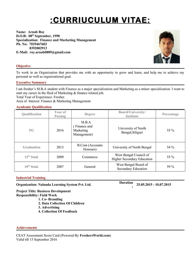 Arnab Roy resume newwww | PDF