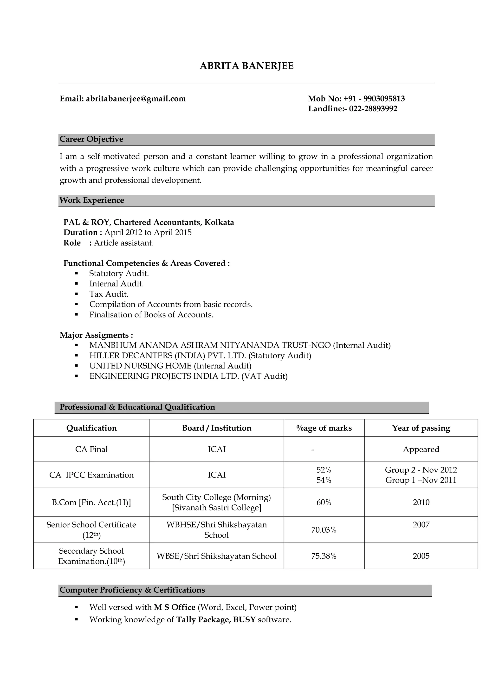 Mumbai cv | PDF
