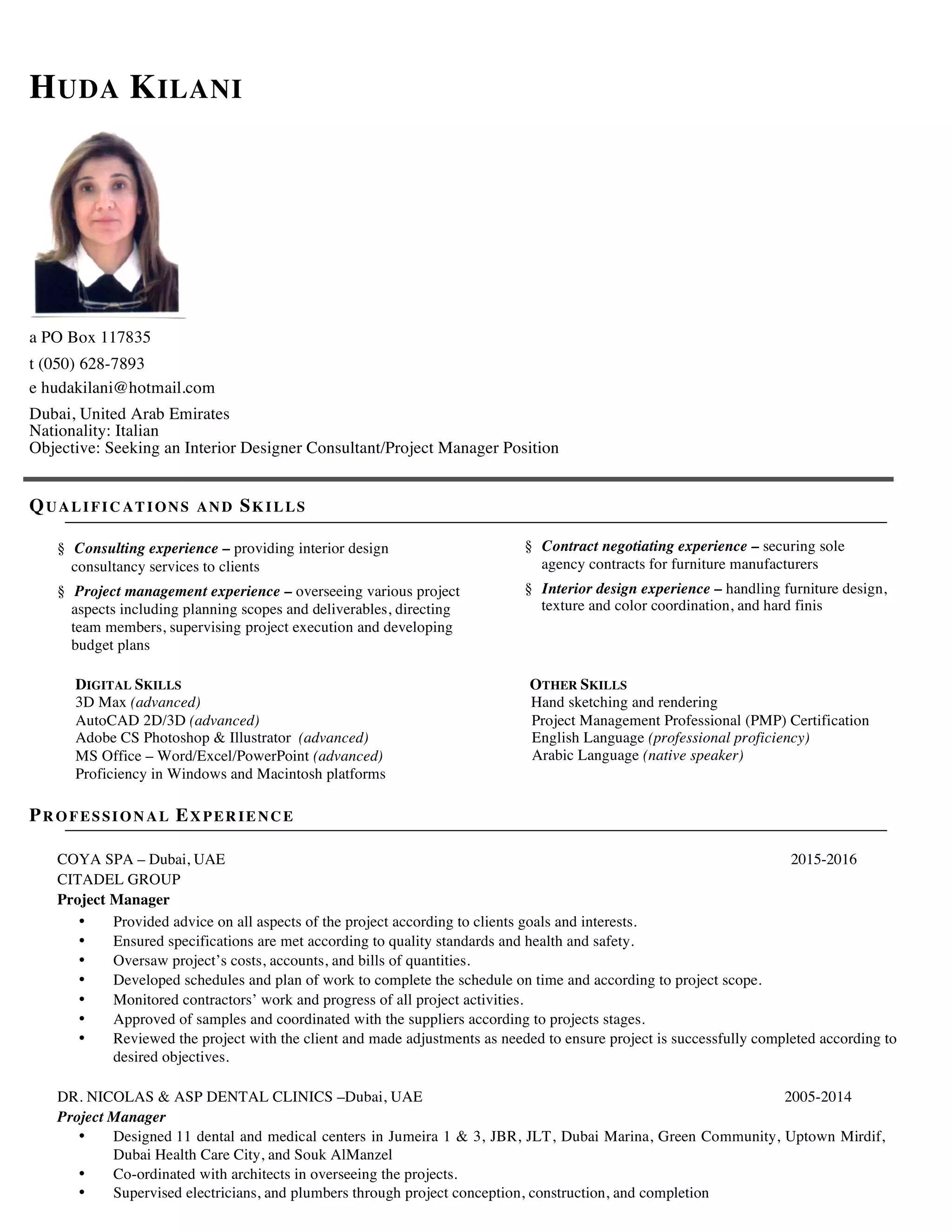 Huda Kilani CV - 2017 | PDF
