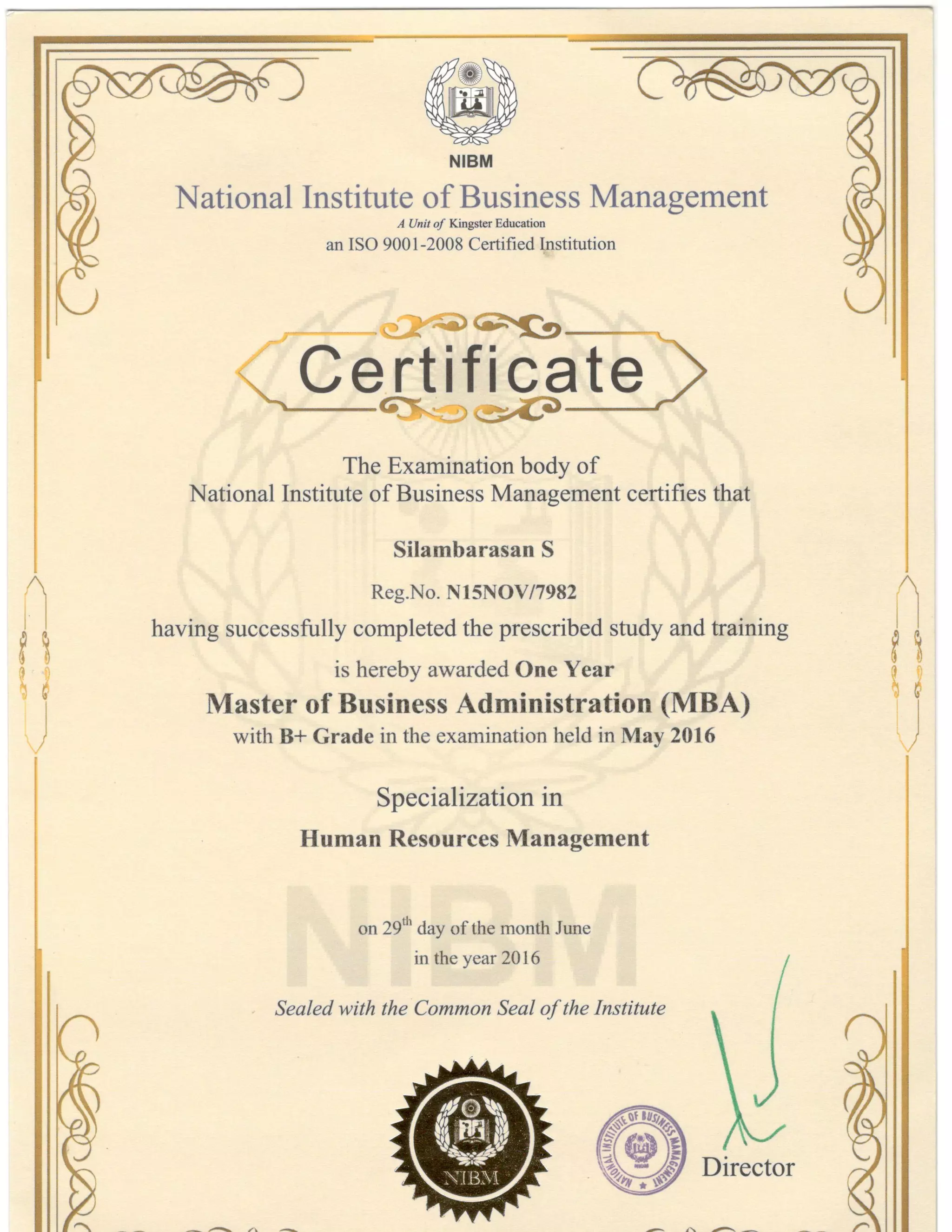MBA CERTIFICATE | PDF