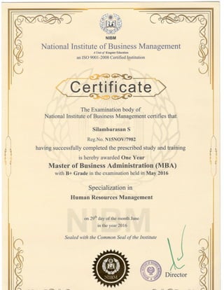 MBA CERTIFICATE | PDF