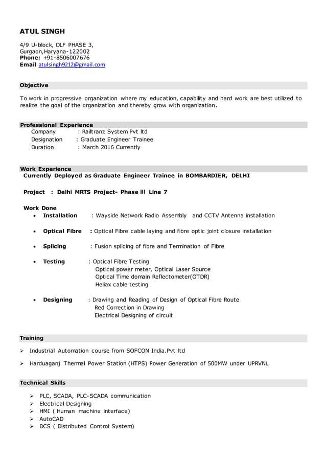 Atul2016resume2 | DOCX