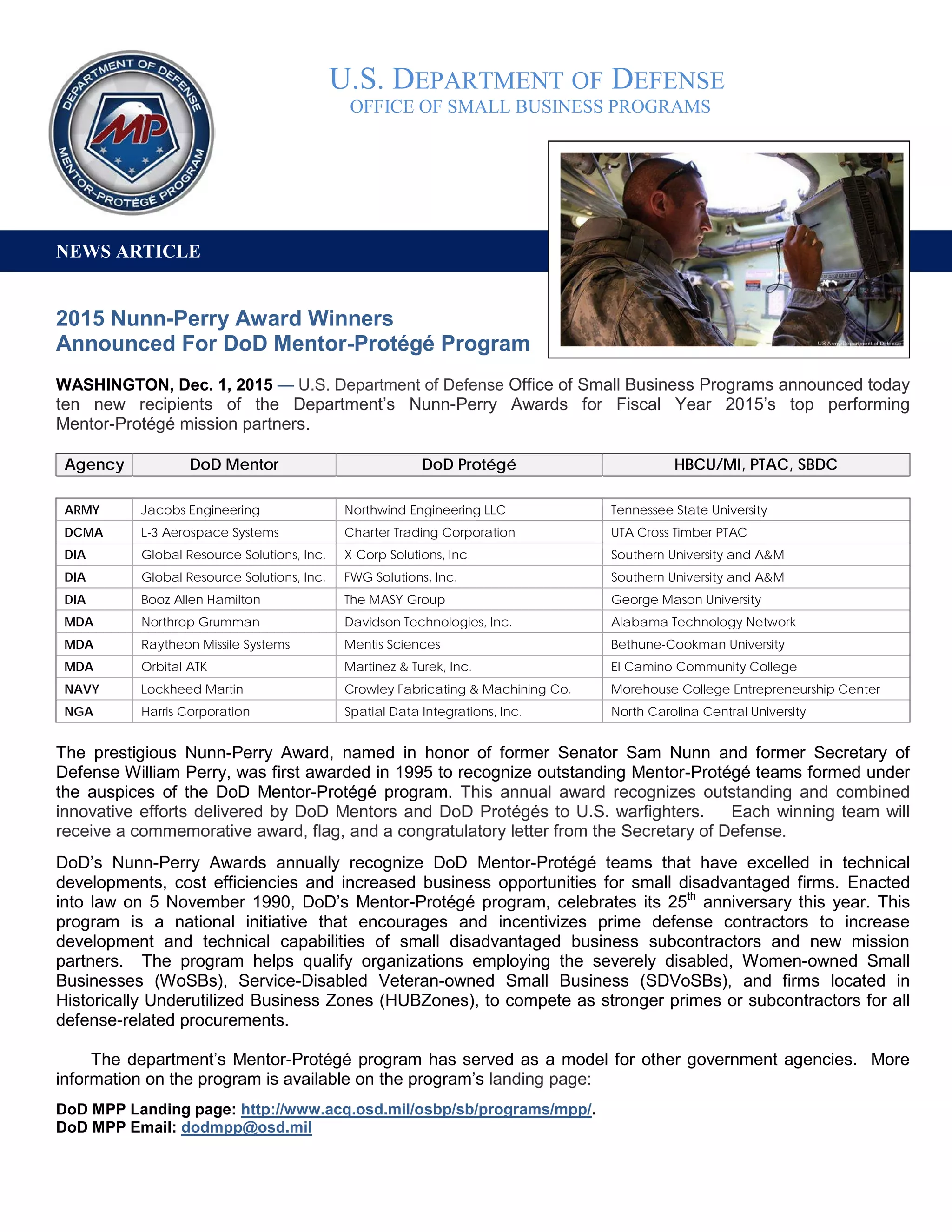 FWG Solutions Nunn-Perry Award Winner | PDF