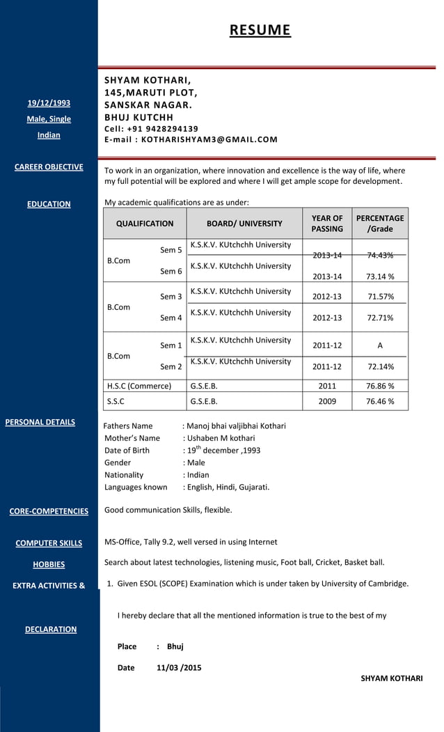 SHYAM RESUME 22 pdf | PDF