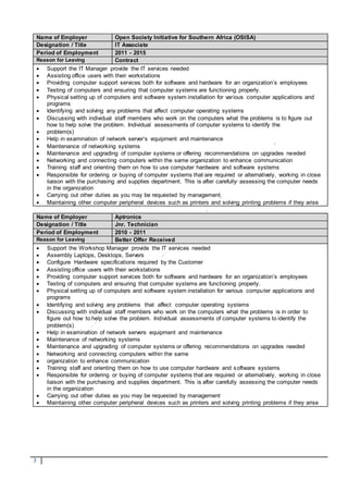 MUSA PRINCE SITHEBE cv | PDF