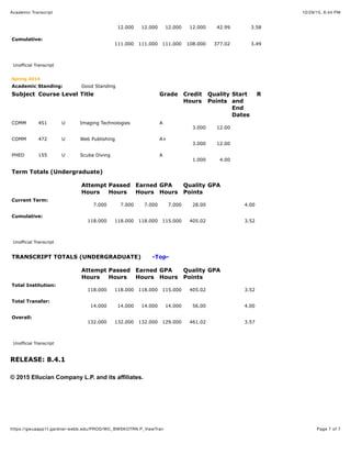 Academic Transcript | PDF