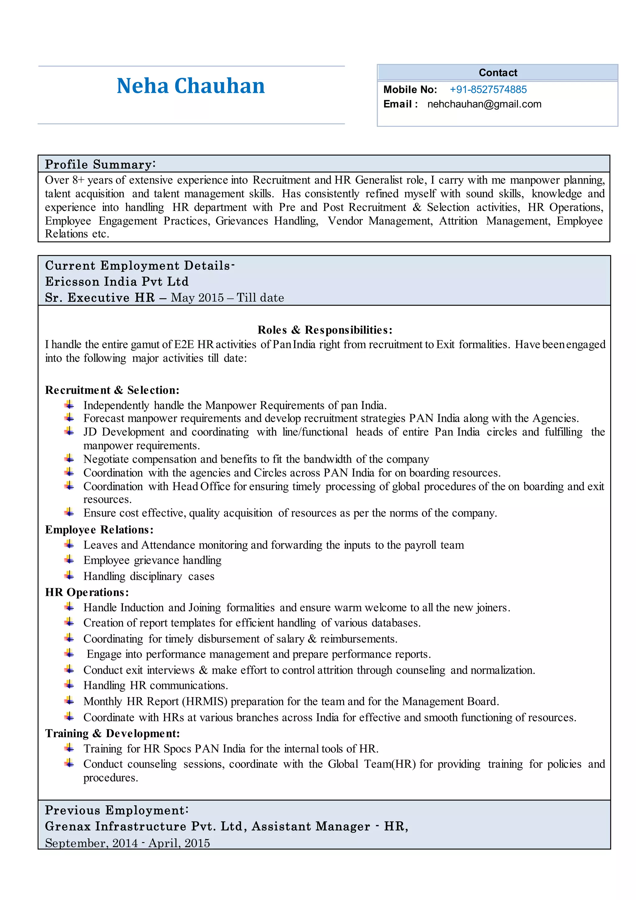 Neha C | DOCX | Human Resources | Business