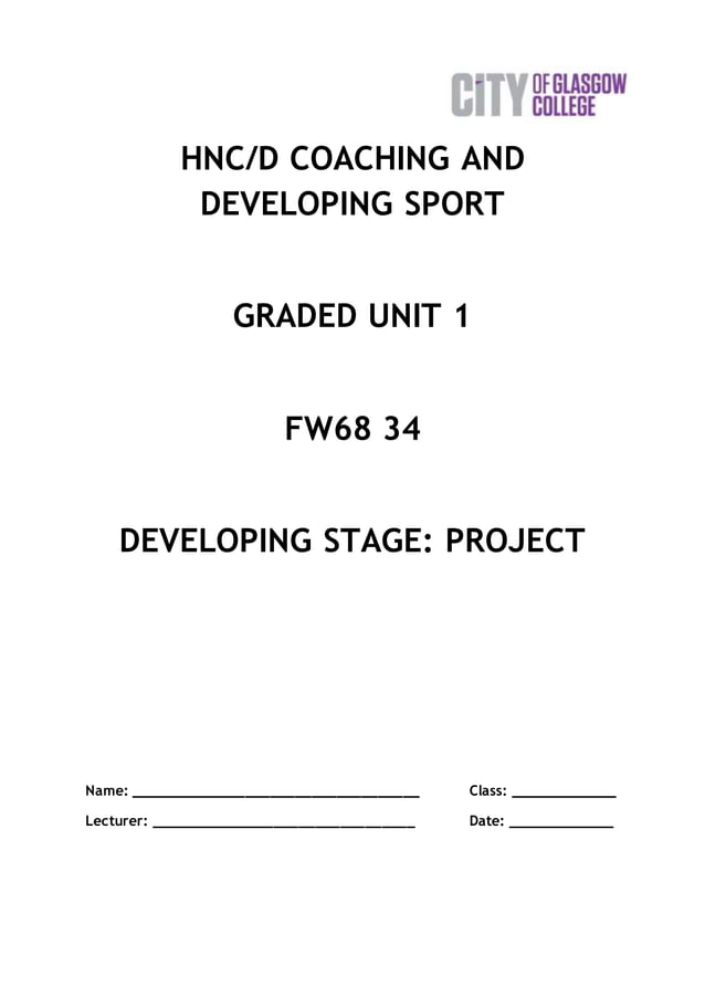 Graded Unit Developing Stage Logbook | DOCX