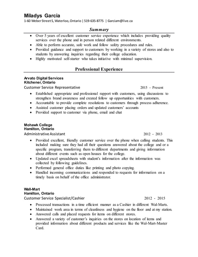 milly resume | PDF