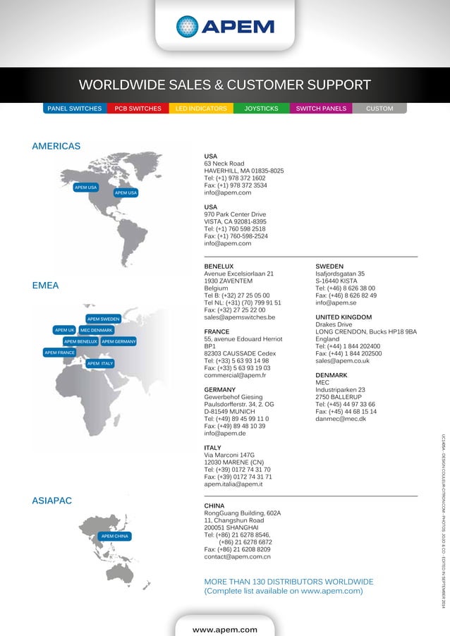 APEM Shortform Catalog 2014 | PDF