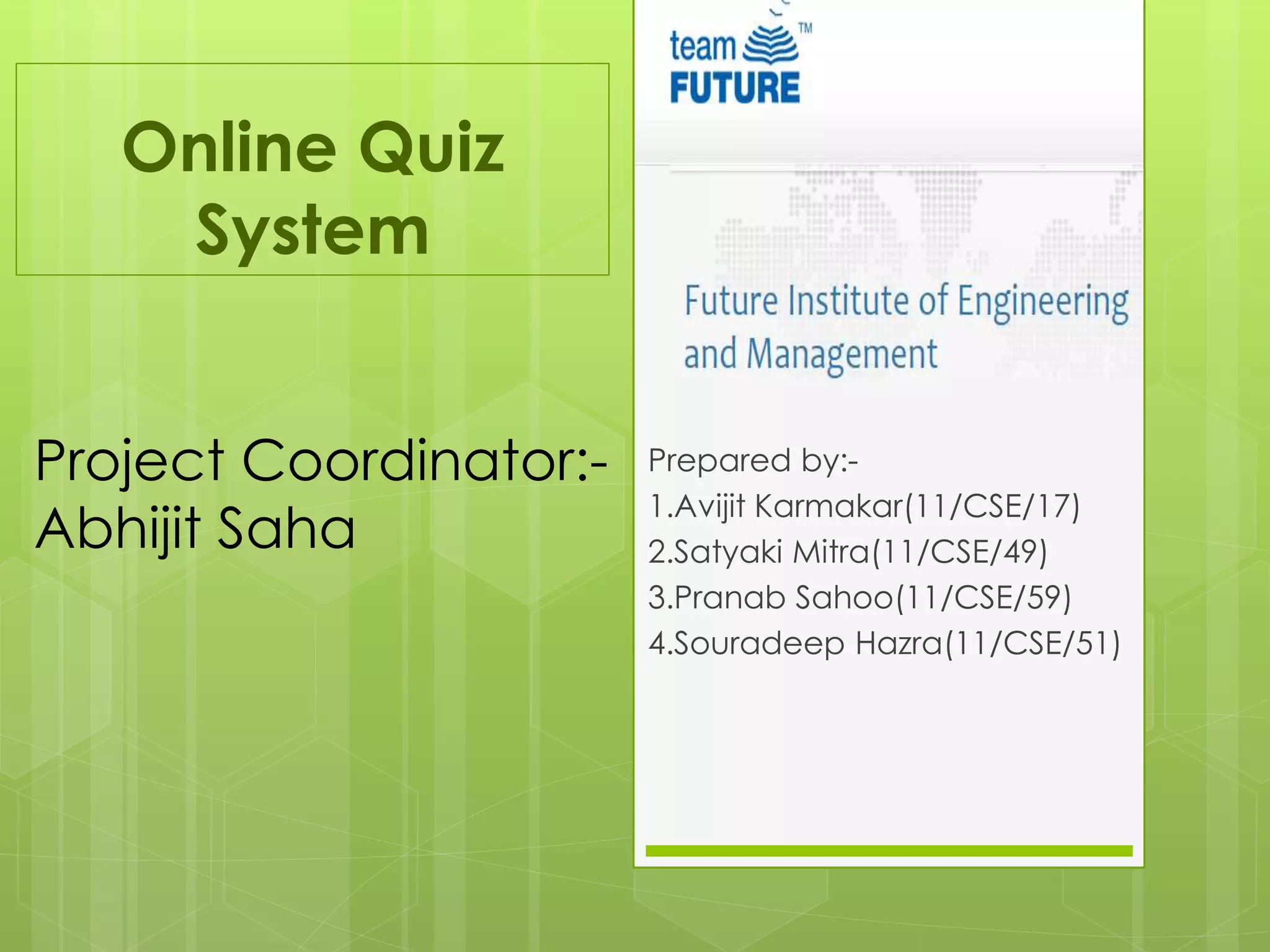 Online quiz system | PPTX