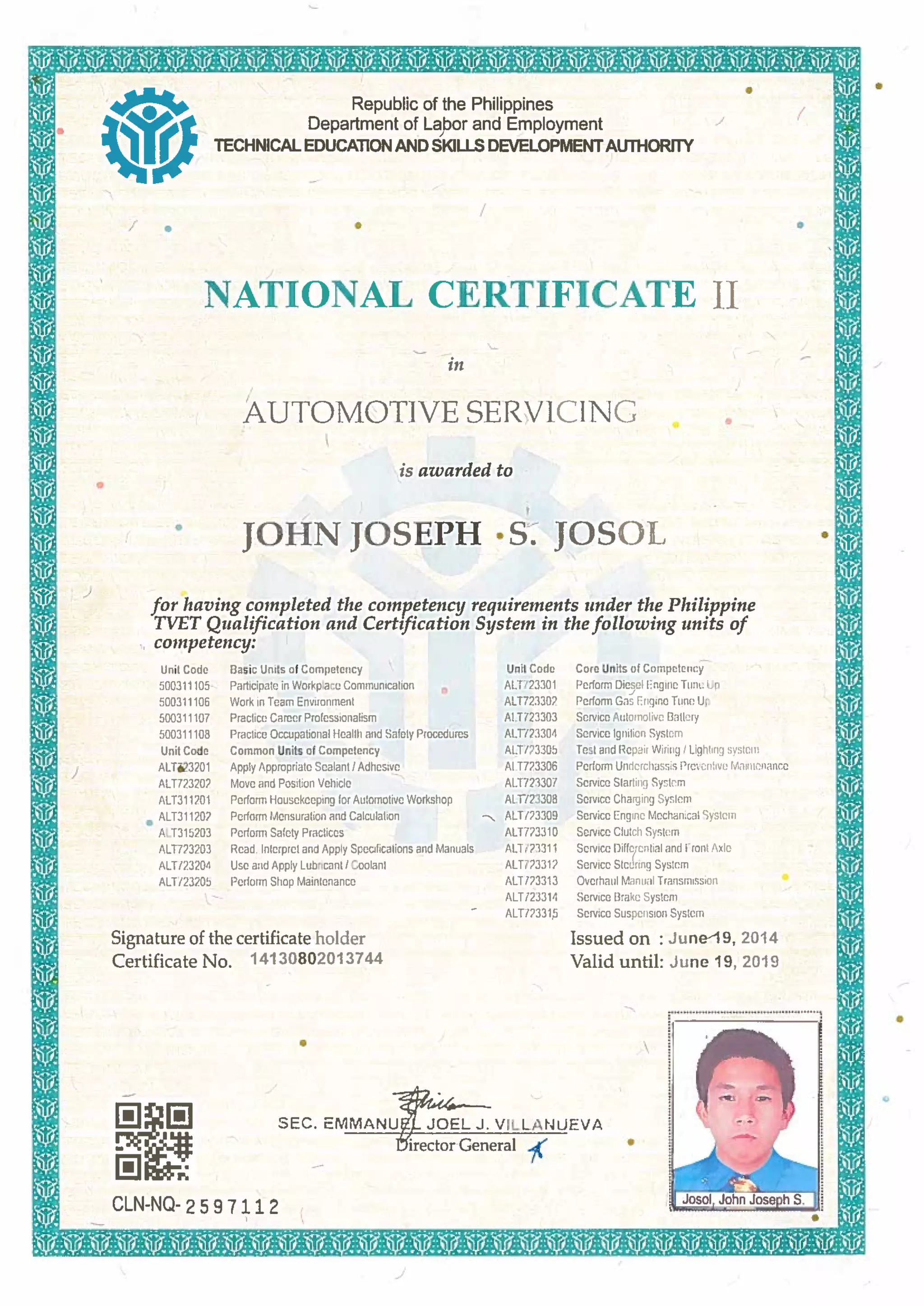 NC2 Certificate | PDF