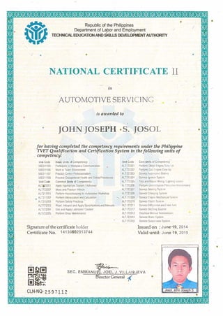 NC2 Certificate | PDF