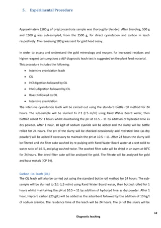 final p1 report diagnostic leaching of gold | DOCX