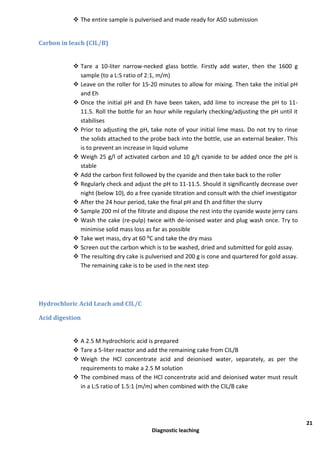 final p1 report diagnostic leaching of gold | DOCX