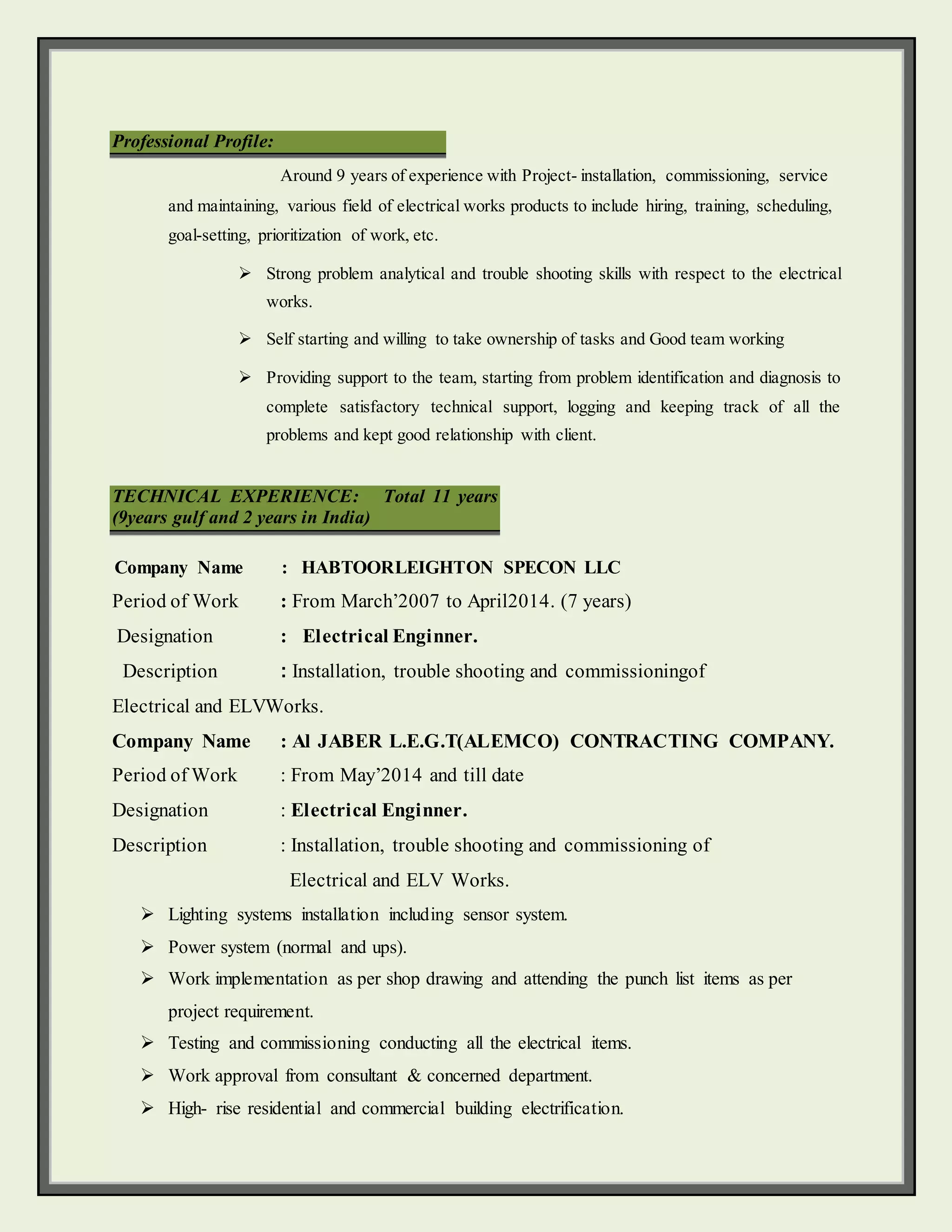 Electrical engineer | DOCX