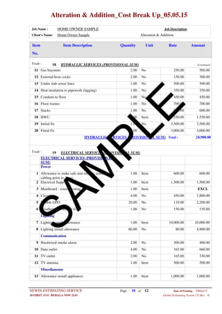 Home Owner Sample | PDF