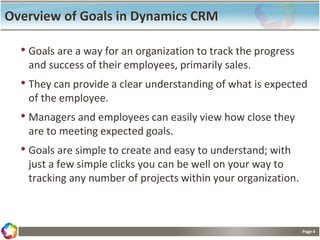 Using Goals, Goal Metrics and Rollup Queries in Microsoft Dynamics CRM 2011 | PDF