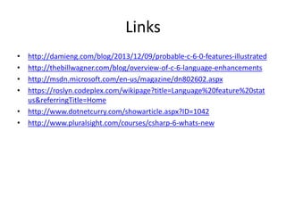 C# 6 Features | PPT | Free Download