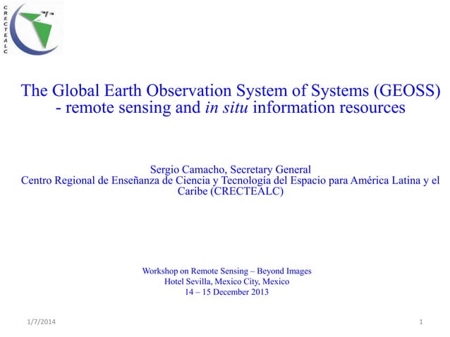 The Global Earth Observation System of Systems (GEOSS) - remote sensing ...