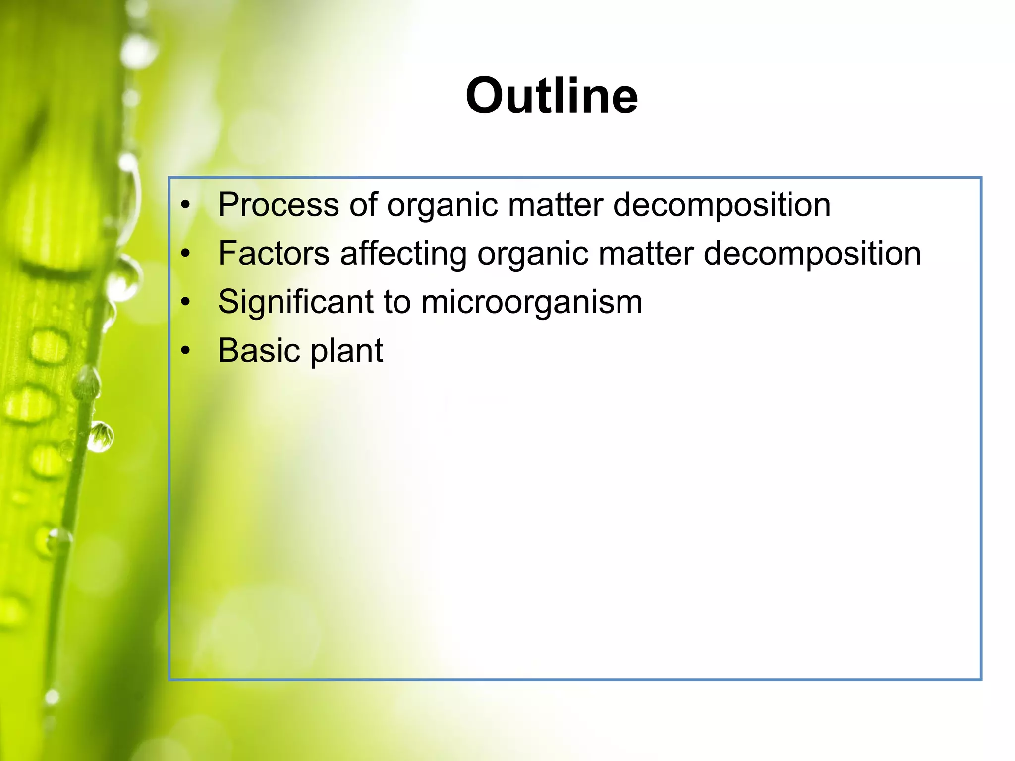 organic matter decomposition | PDF