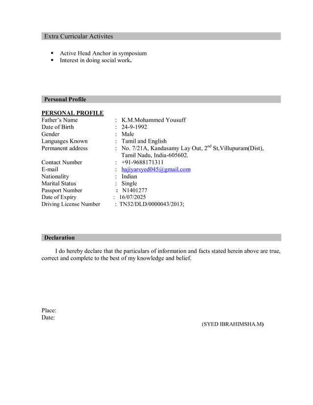 IBRAHIMSHA RESUME 2016 | PDF | Resume Writing and Advice | Job Search