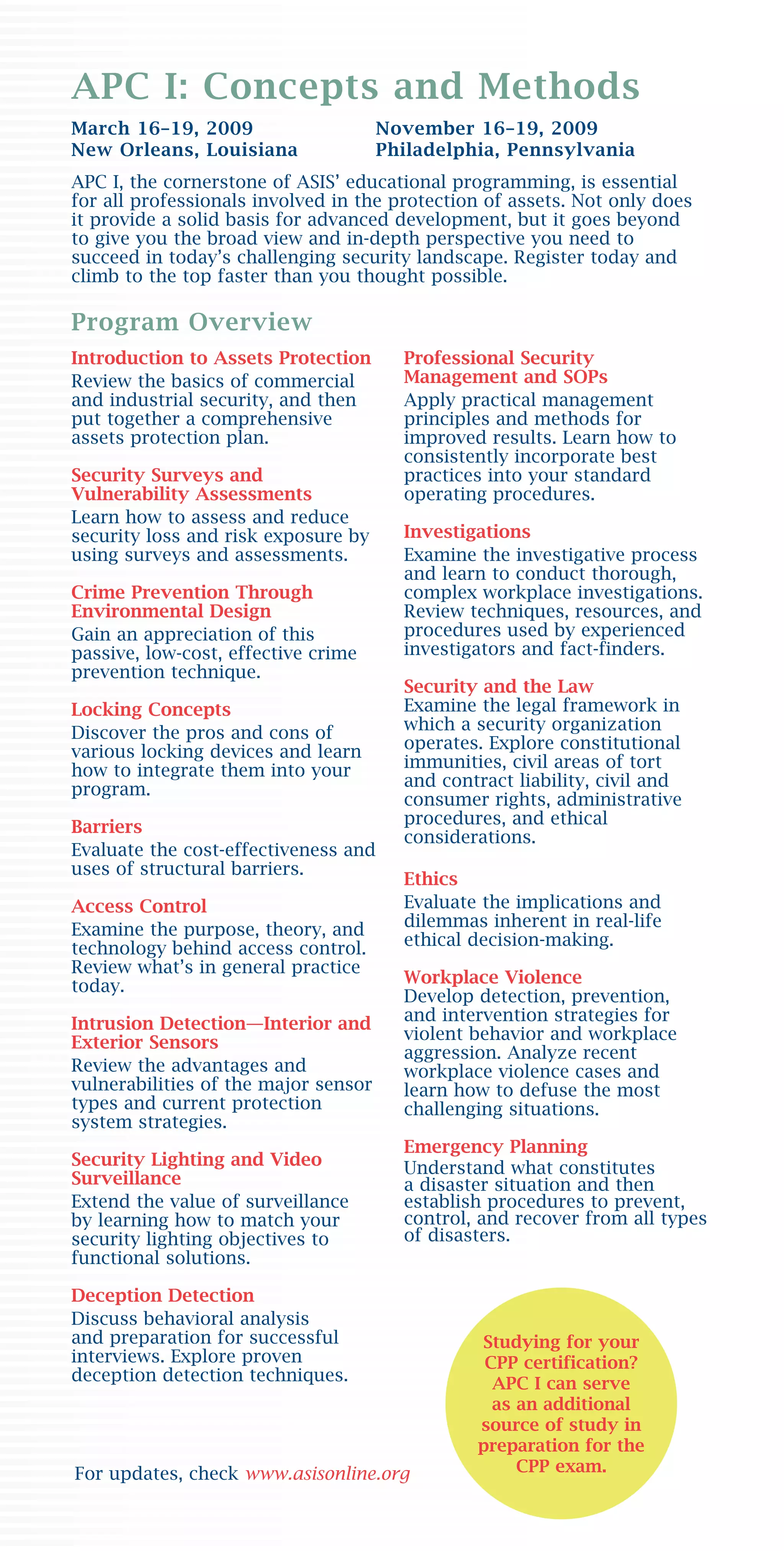 Assets Protection Course_I_BR_1109 | PDF