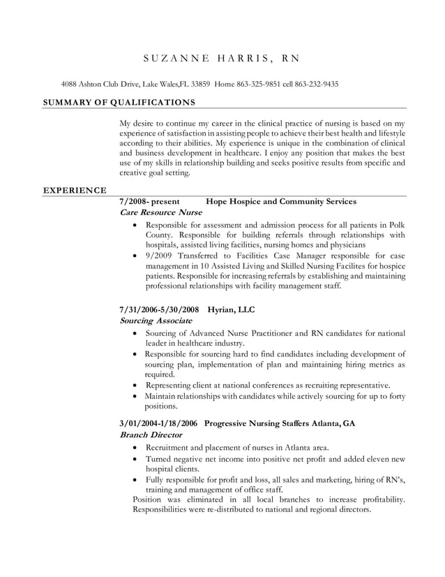 Suzanne Harris Resume | DOC | Healthcare Industry | Industries