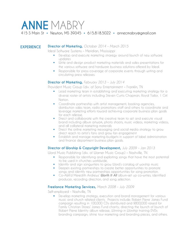 AMabry Updated Resume 2015 | PDF