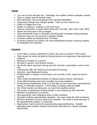 Steamfitter Union DACUM Research Chart | DOCX